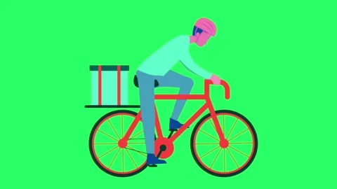 Animation bicycle on green background. | Stock Video | Pond5