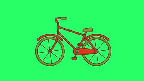Animation bicycle on green screen. | Stock Video | Pond5