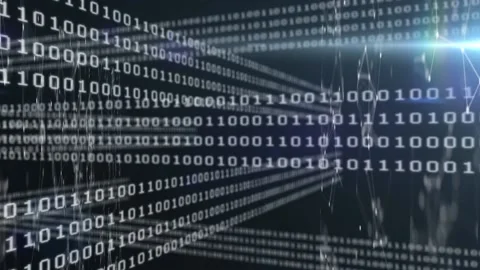 Animation of binary code and connections... | Stock Video | Pond5