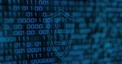 Animation of binary code over lights and... | Stock Video | Pond5