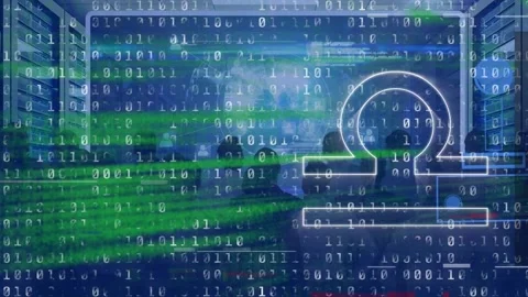 Animation of binary codes, multiracial t... | Stock Video | Pond5