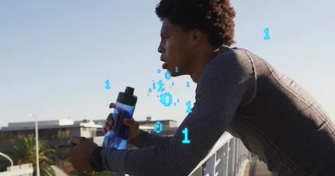 Animation of binary codes over african a... | Stock Video | Pond5