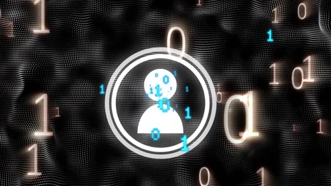 Animation of binary coding, people icon ... | Stock Video | Pond5