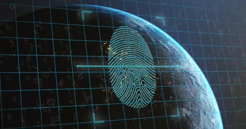Animation of biometric fingerprint and s... | Stock Video | Pond5