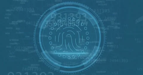 Animation of biometric fingerprint over ... | Stock Video | Pond5