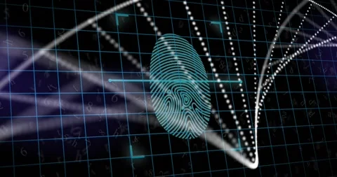 Animation of biometric fingerprint scann... | Stock Video | Pond5