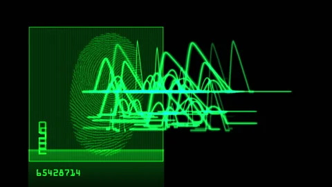 Animation of biometric fingerprint with ... | Stock Video | Pond5
