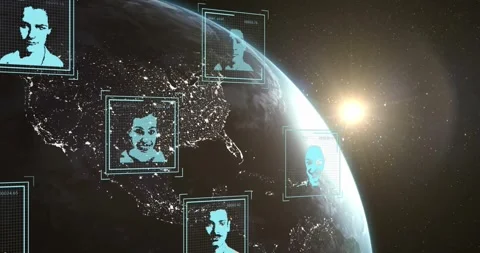 Animation of biometric photos and data p... | Stock Video | Pond5