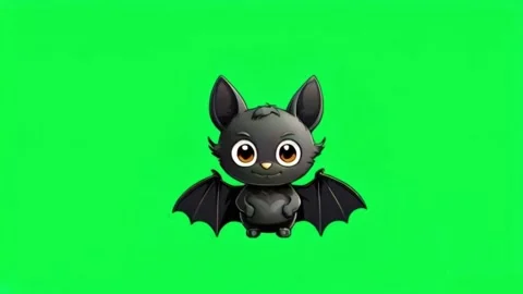 Animation black bat cartoon isolate on g... | Stock Video | Pond5