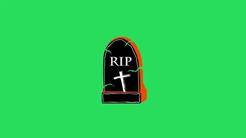 Animation Black gravestone on green back... | Stock Video | Pond5