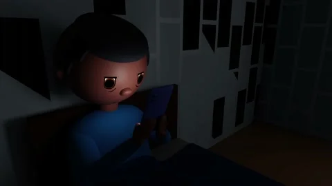 Animation of black man doom scrolling in... | Stock Video | Pond5