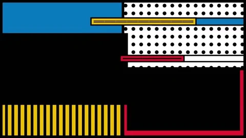 Animation of black, yellow, blue, red an... | Stock Video | Pond5