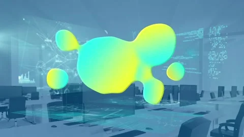 Animation of blobs and data processing o... | Stock Video | Pond5