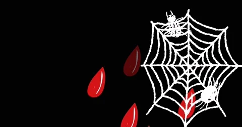 Animation of blood and spiders web on bl... | Stock Video | Pond5