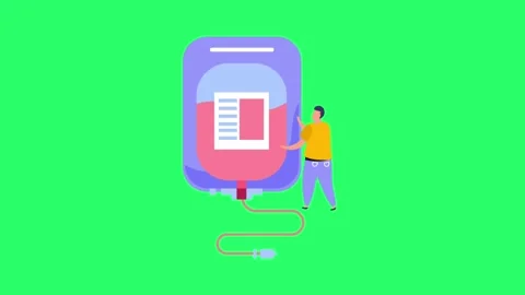 Animation blood bag on green screen. | Stock Video | Pond5