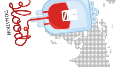 Animation of blood donation icon and tex... | Stock Video | Pond5