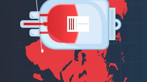 Animation of blood donation logo and tex... | Stock Video | Pond5