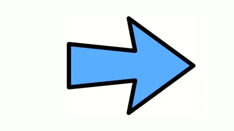 Animation Blue Arrow sign symbol on whit... | Stock Video | Pond5