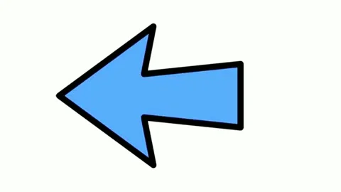Animation Blue Arrow sign symbol on whit... | Stock Video | Pond5