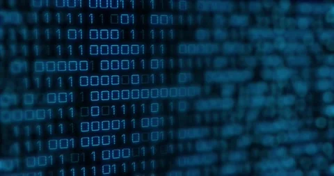 Animation of blue binary code changing o... | Stock Video | Pond5
