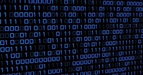 Animation of blue binary code changing o... | Stock Video | Pond5