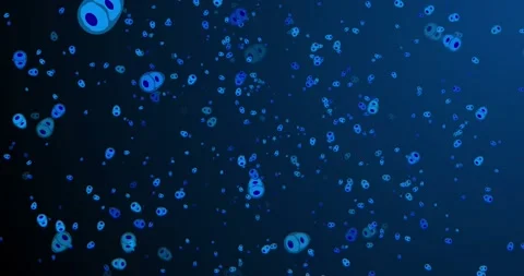 Animation of blue cells moving on navy b... | Stock Video | Pond5
