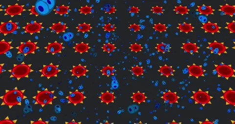 Animation of blue cells over black backg... | Stock Video | Pond5