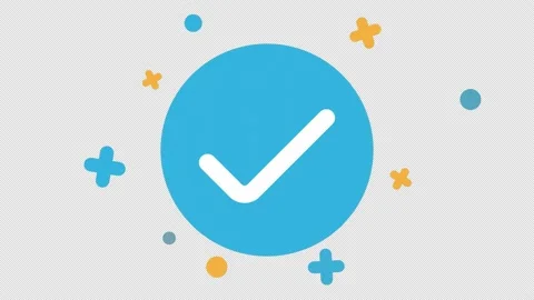 Animation of blue check mark icon. | Stock Video | Pond5