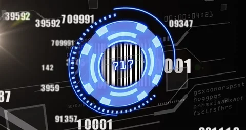 Animation of blue circle with numbers ov... | Stock Video | Pond5