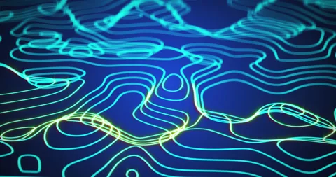 Animation of blue contour lines moving o... | Stock Video | Pond5