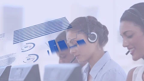 Animation of blue data processing and bu... | Stock Video | Pond5