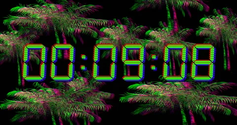 Animation of blue digital clock timer ch... | Stock Video | Pond5