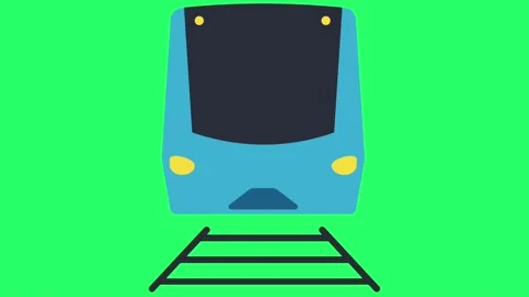 Animation blue electric train isolate on... | Stock Video | Pond5