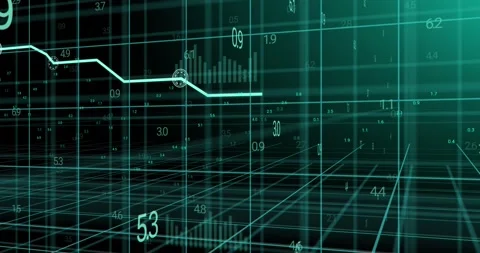 Animation of blue graph and data process... | Stock Video | Pond5