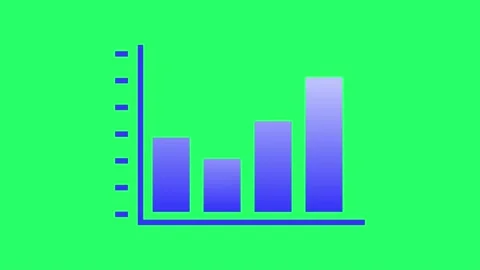 Animation blue graph icon infographic ob... | Stock Video | Pond5