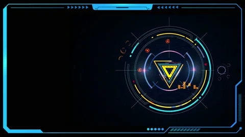 Animation blue HUD digital frame with b... | Stock Video | Pond5