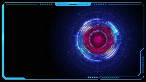 Animation blue HUD digital frame with re... | Stock Video | Pond5