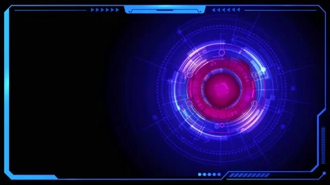 Animation blue HUD digital frame with re... | Stock Video | Pond5
