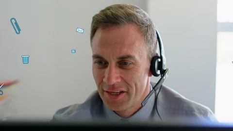 Animation of blue icons appearing over a... | Stock Video | Pond5