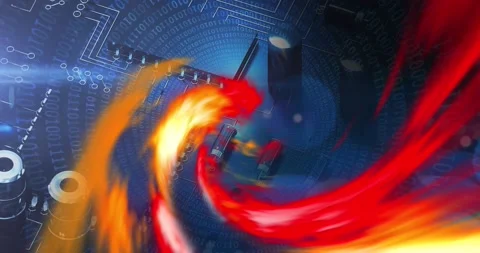 Animation of blue lights moving over glo... | Stock Video | Pond5