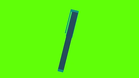 Animation of a blue pen in a green scree... | Stock Video | Pond5