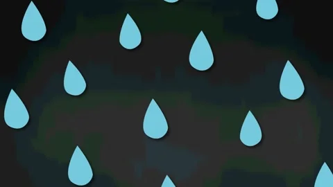 Animation of blue raindrops falling on d... | Stock Video | Pond5