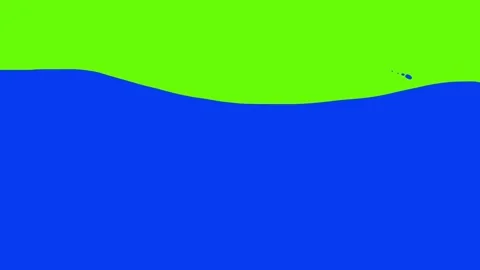 Animation of blue sea waves on a green b... | Stock Video | Pond5