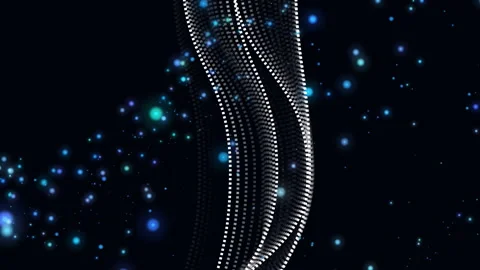 Animation of blue spots and trails on bl... | Stock Video | Pond5