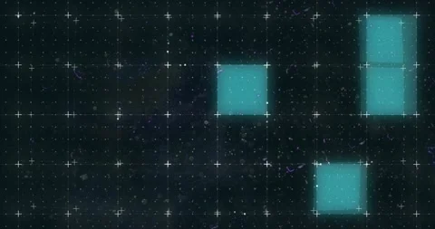 Animation of blue squares and scope scan... | Stock Video | Pond5