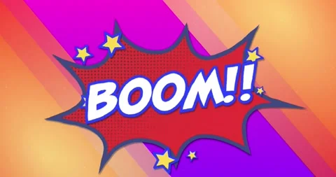 Animation of boom text with exclamation ... | Stock Video | Pond5