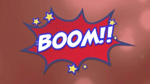 Animation of boom text in speech bubbles... | Stock Video | Pond5