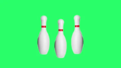 Animation bowling ball and pins on green... | Stock Video | Pond5