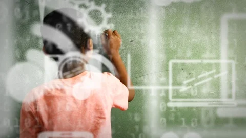 Animation of a boy over social media sig... | Stock Video | Pond5