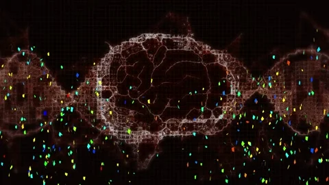 Animation of brain rotating with colourf... | Stock Video | Pond5
